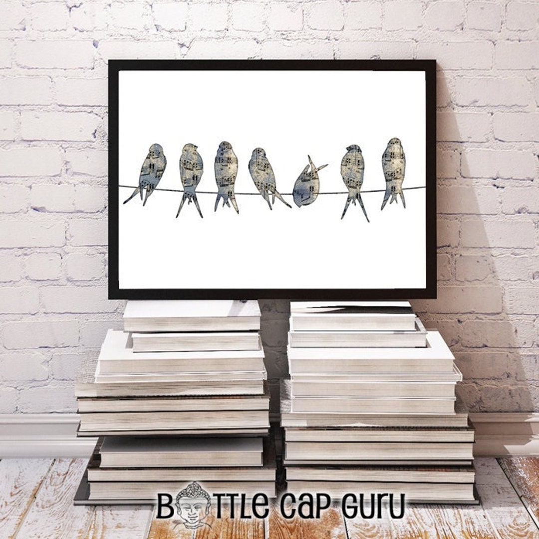 VINTAGE SONGBIRDS Printable Poster / 14x11 & 10x8 Digital Art Print ...