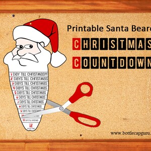 Printable Santa Beard 12 Day Christmas Countdown / Advent Calendar ...