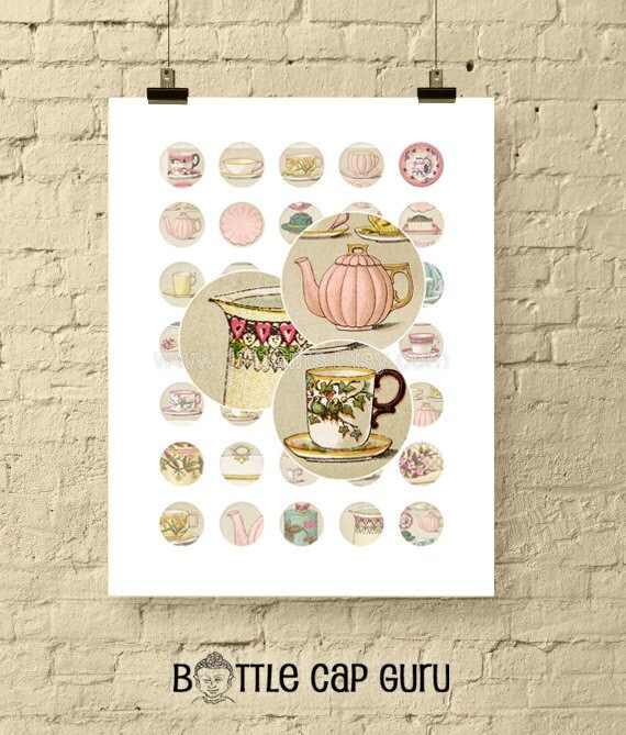 Breakfast and Tea China / Vintage Tea Ephemera Bottle Cap Images / 1 ...