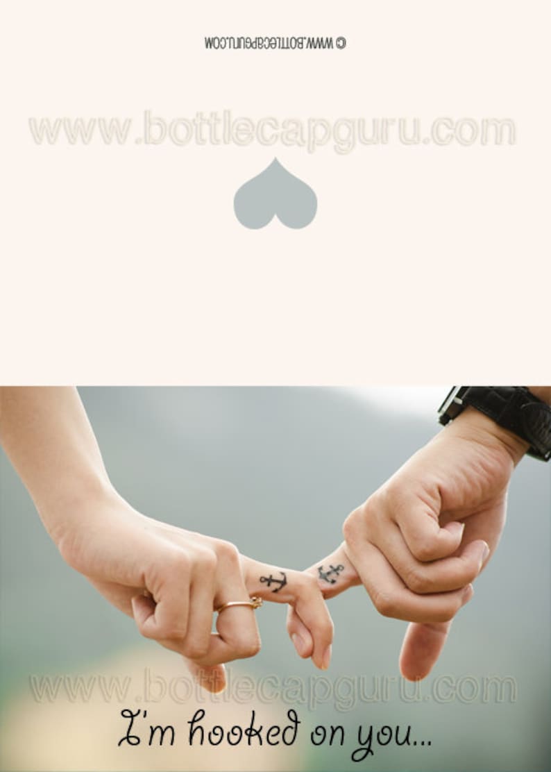 I'm Hooked on You / Printable Love Greeting Card / Anniversary Note ...