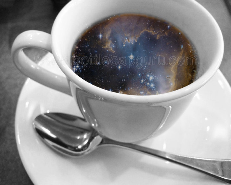 COSMIC COFFEE CUP / 10x8" Printable Poster / Universe in a Mug Surreal ...
