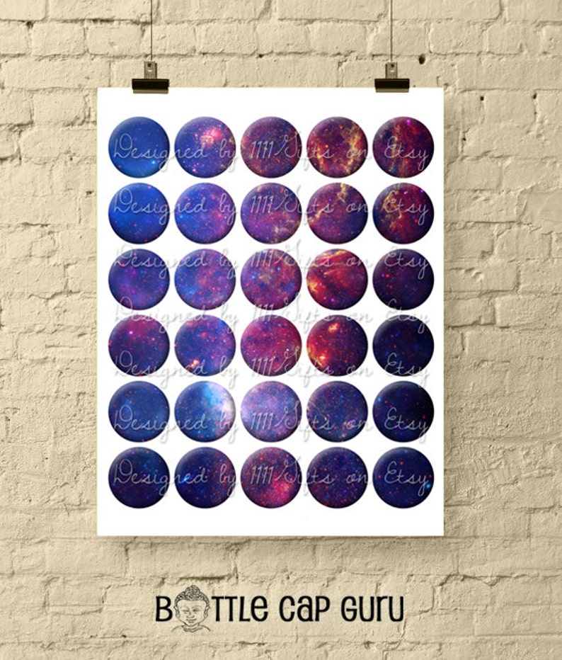 Galaxy Milky Way Digital Collage Sheet * 1.5 Inch Cosmic Circles for ...
