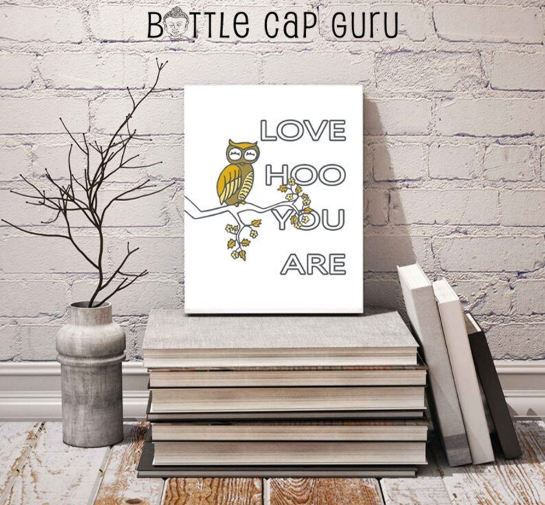 Owl Quote Art Print / Love HOO You Are / Printable Wall Art Decor ...