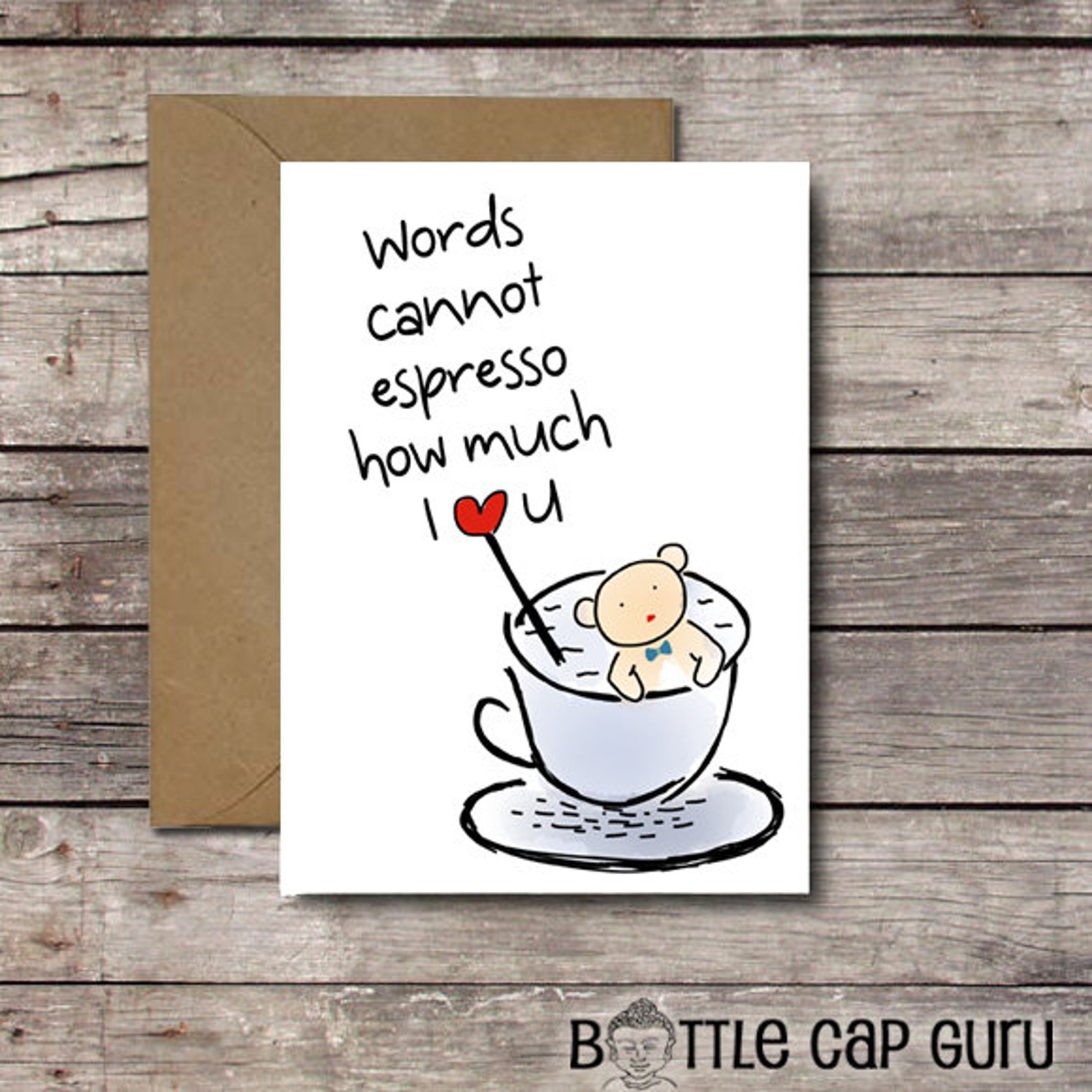PRINTABLE Greeting Card "words Cannot Espresso How Much I Love You ...