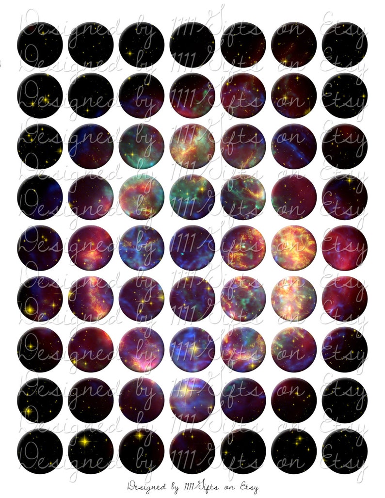Galaxy Digital Collage Sheets * 1 Inch Circles * Cassiopeia A * Digital ...