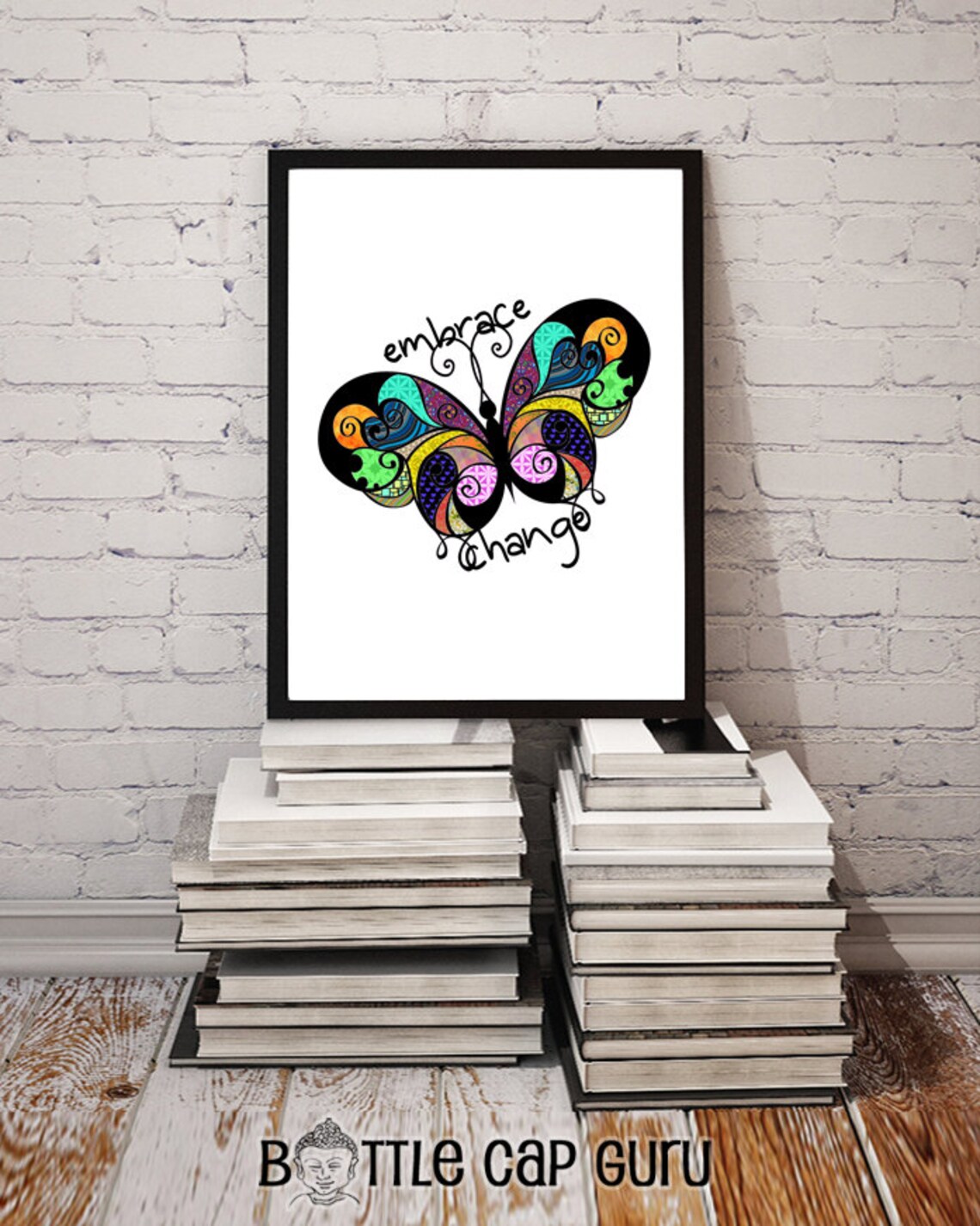 Embrace Change / Colorful Abstract Butterfly Design / Inspirational ...