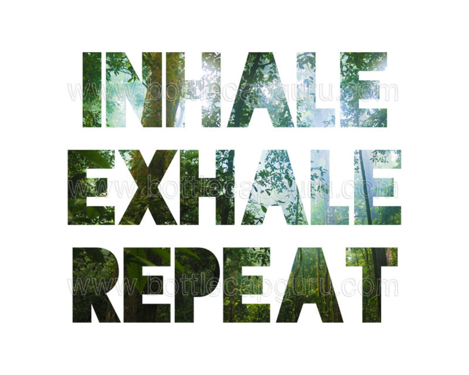 INHALE EXHALE REPEAT / Inspirational Nature Quote Art Print / Printable ...