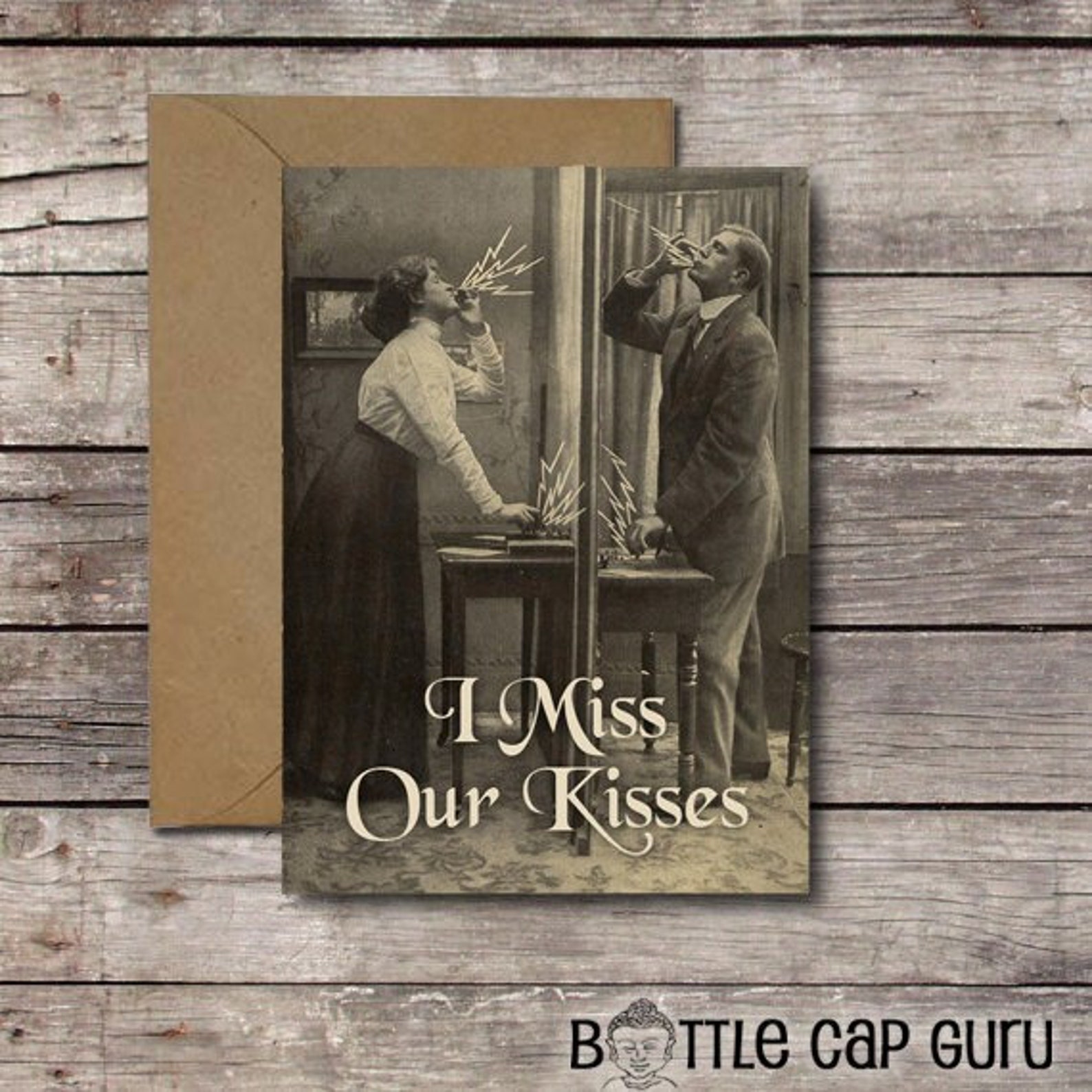 I Miss Our Kisses / 1900's Telegram Kiss Postcard / 5x7 Naughty ...