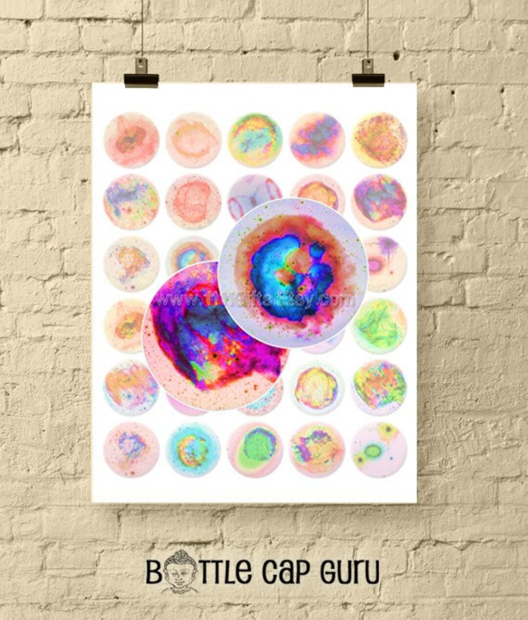 Psychedelic Supernova 1.5 Inch Circles * Abstract Universe Digital ...