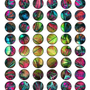 FRACTAL FRENZY CIRCLES / Digital Collage Sheet 1 Inch & 1.5 Inch ...