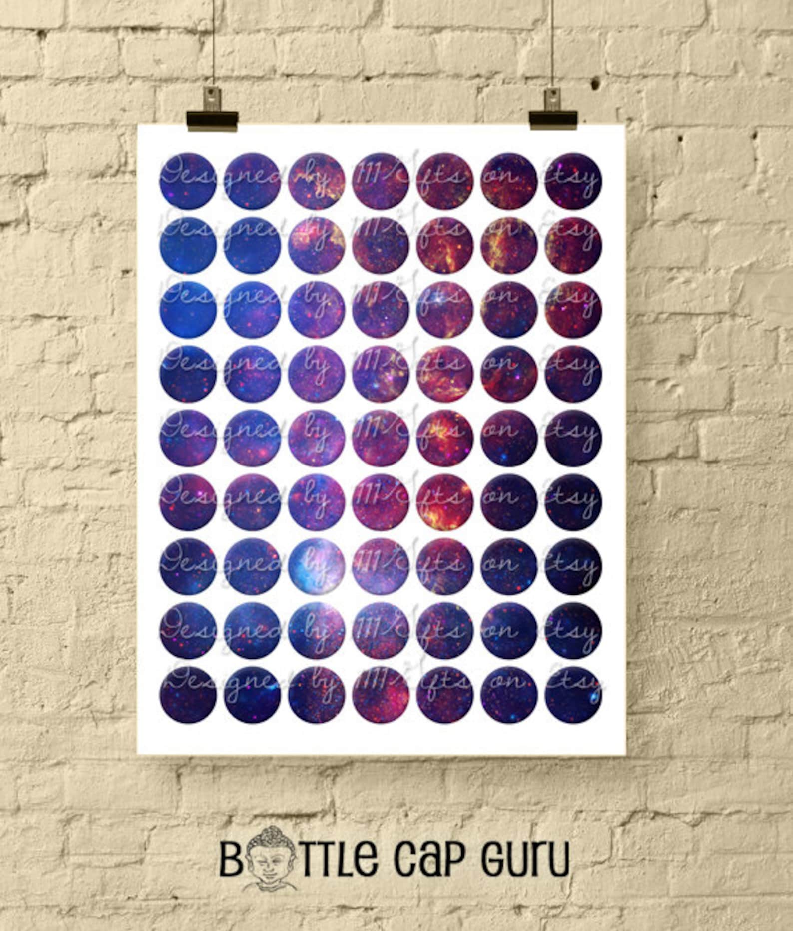 Galaxy Milky Way Digital Collage Sheets * 1 Inch Cosmic Circles for ...