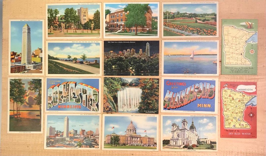 Vintage Postcards • Minnesota • 16 Piece Set - Etsy