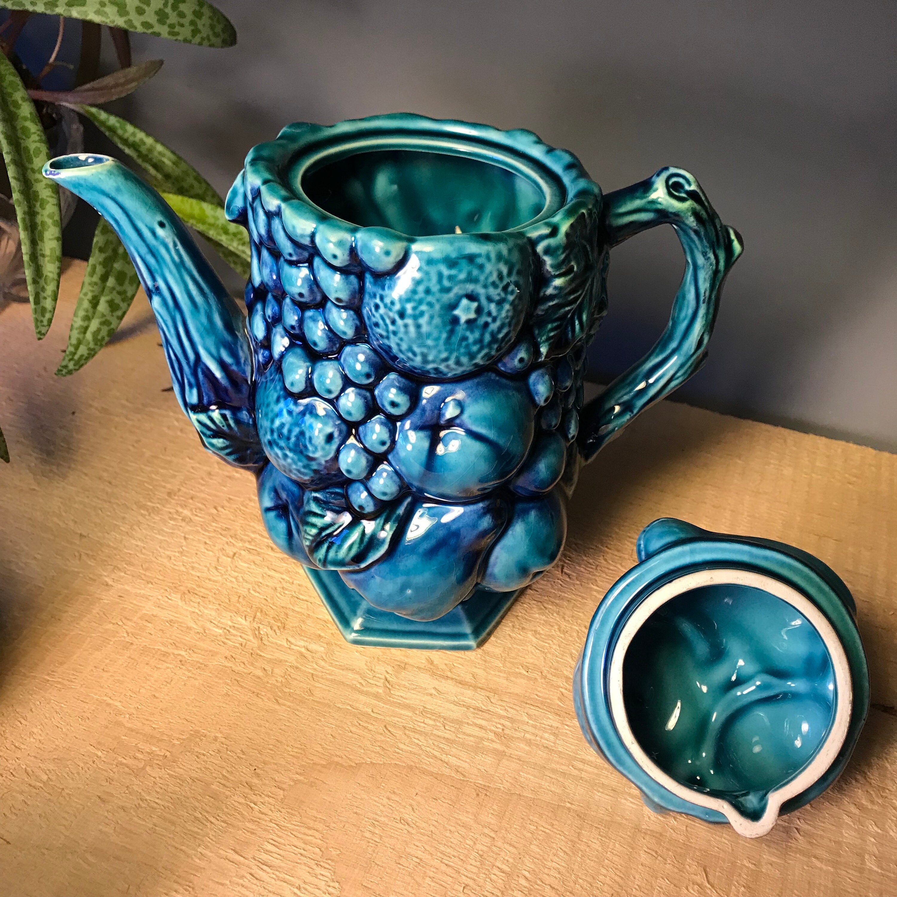 Vintage Inarco mood Indigo Fruit Motif Coffee/tea Service Set Ceramic ...