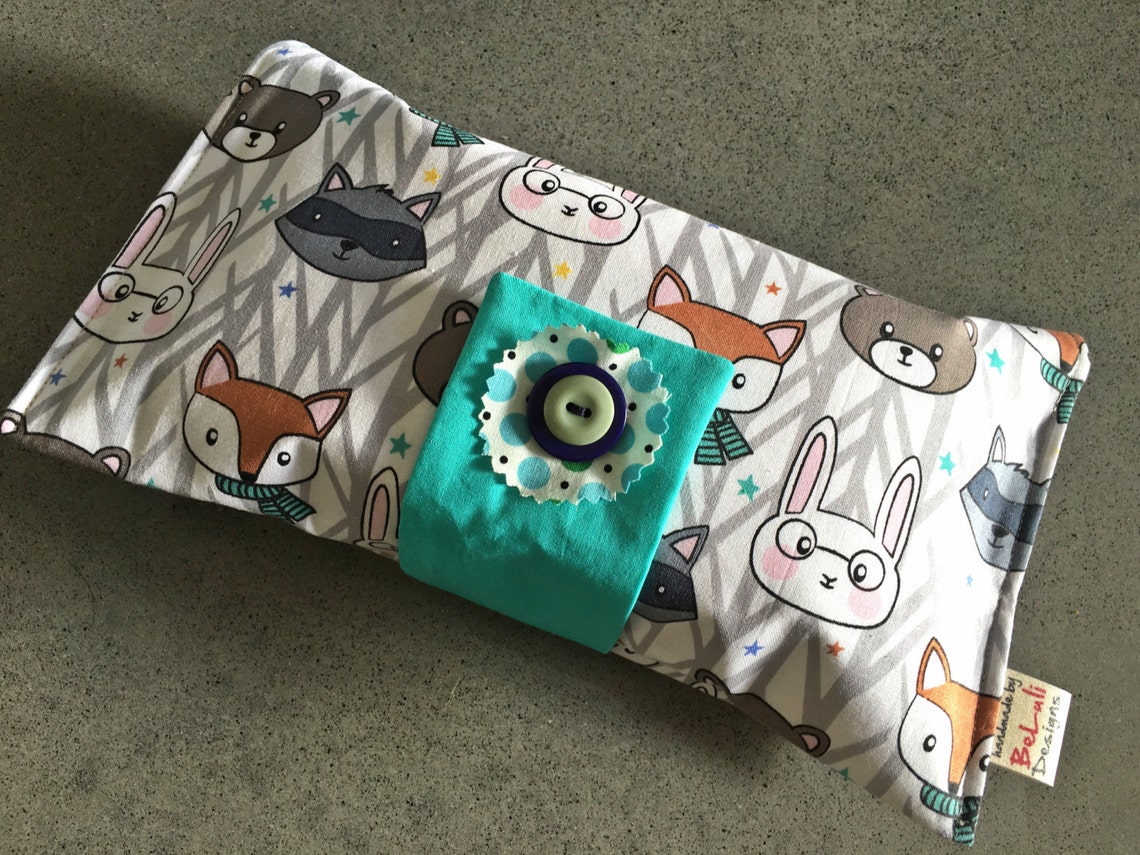 Baby or Toddler Funky Nappy Wallet. Woodland Friends Fabric. Custom ...