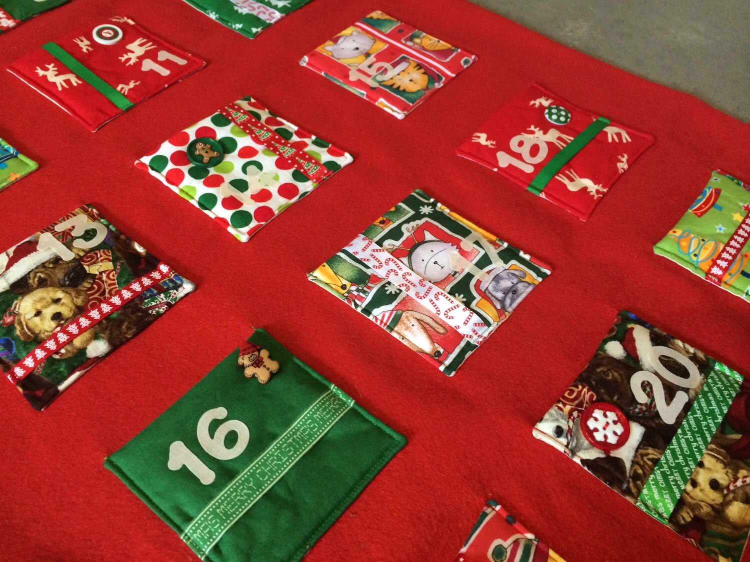 Festive Themed Fabric Christmas Advent Calendar With - Etsy