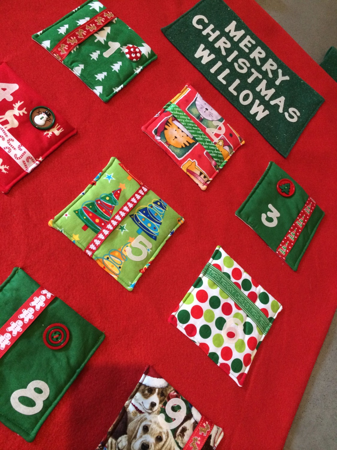 Festive Themed Fabric Christmas Advent Calendar With - Etsy