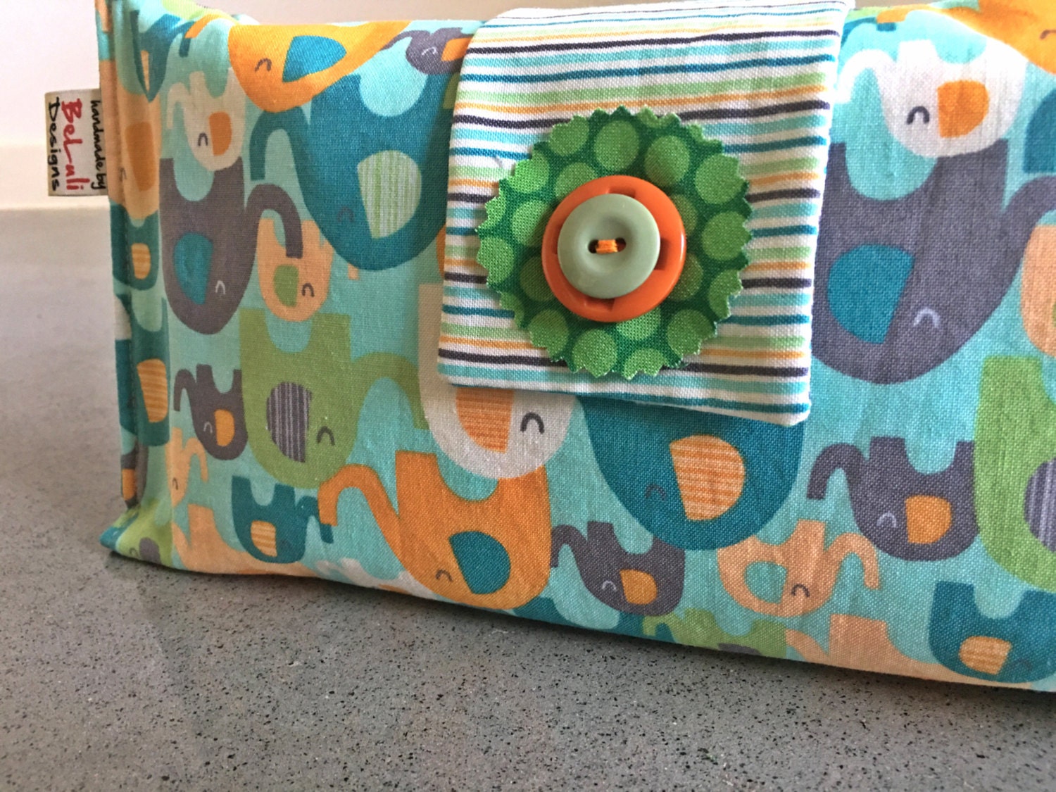 Cartera de pañales funky bebé o niño pequeño. Diseño de tela Blue ...