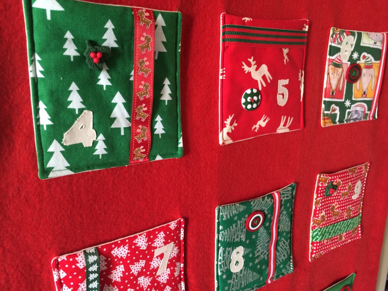 Festive Themed Fabric Christmas Advent Calendar With - Etsy