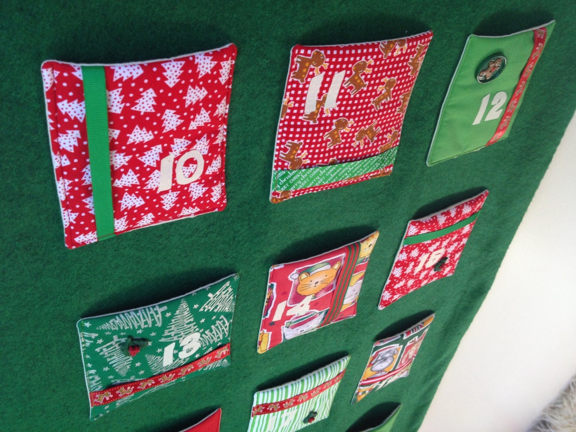 Festive Themed Fabric Christmas Advent Calendar With - Etsy