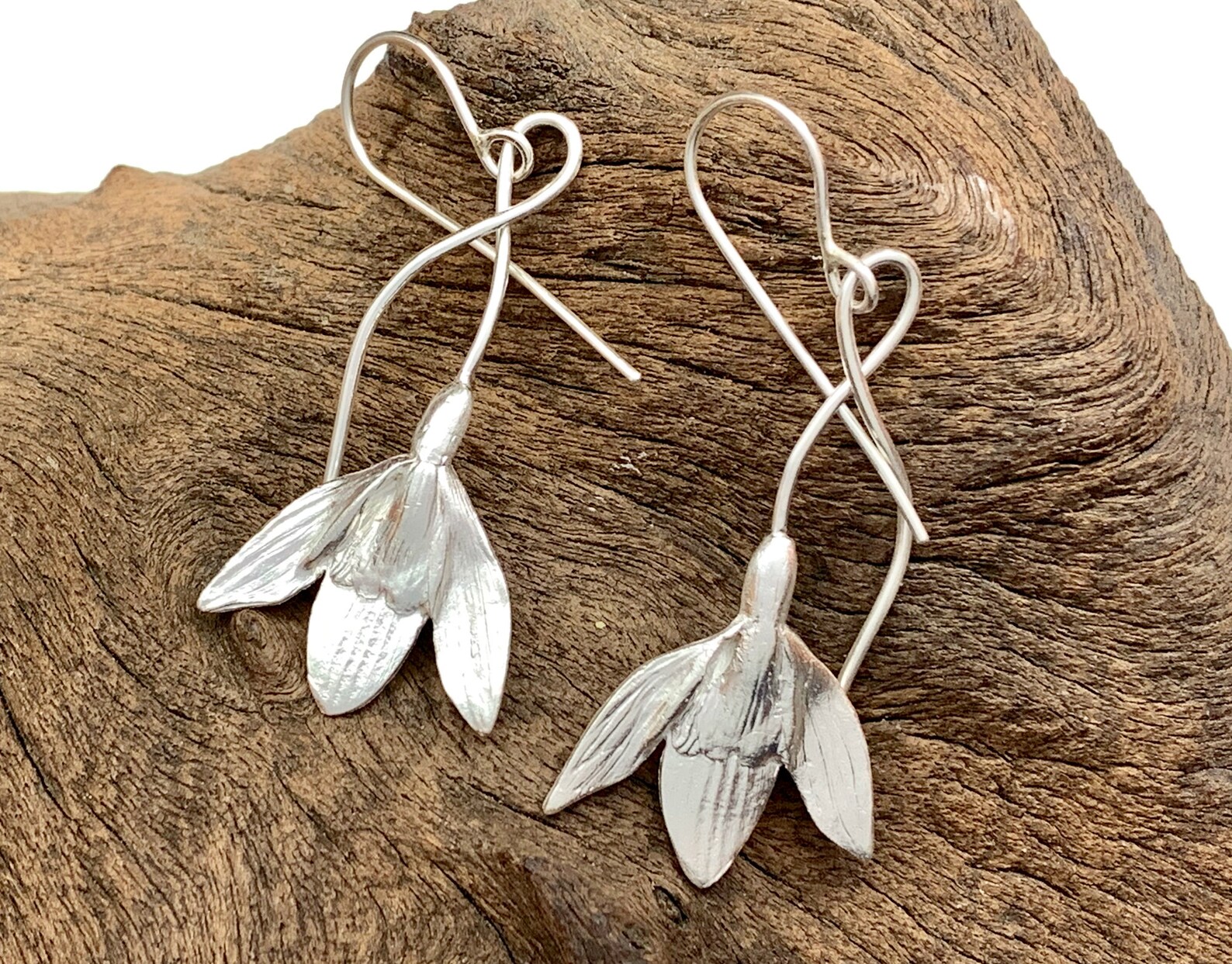 Snowdrop Silver Earrings Gifts for Her | Etsy UK