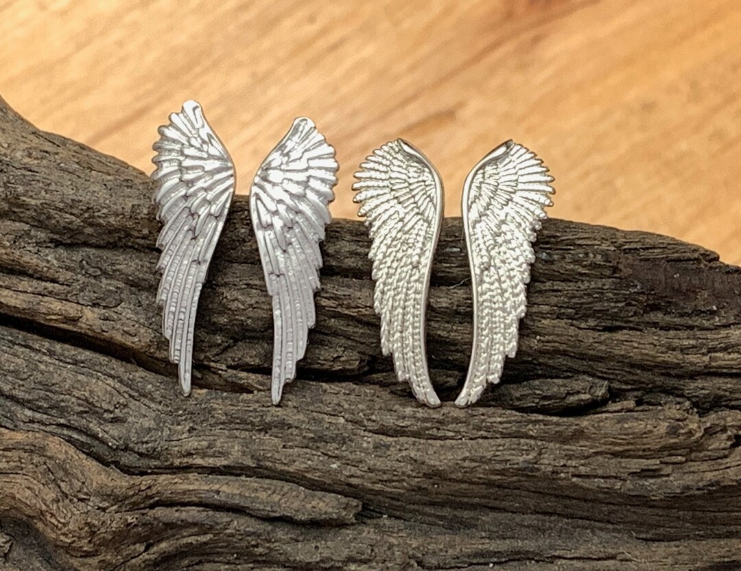 Angel Wing Climber/crawler/creeper Stud Silver Earrings - Etsy