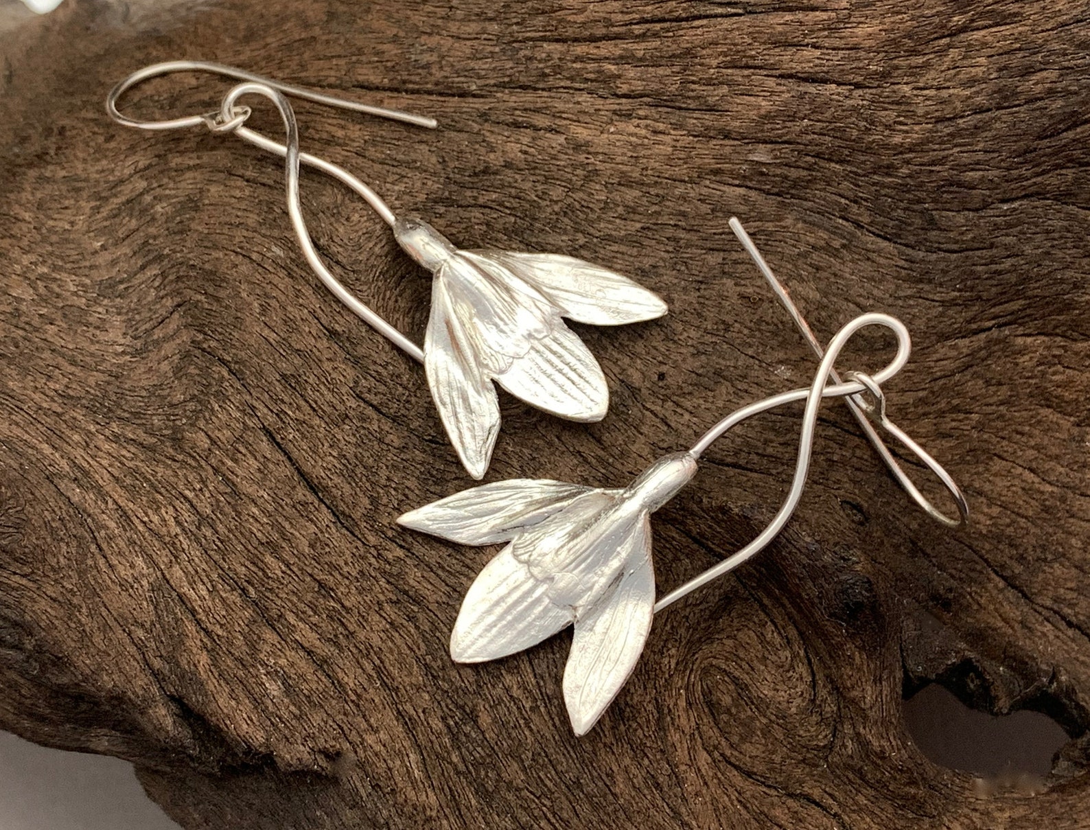 Snowdrop Silver Earrings Gifts for Her - Etsy UK
