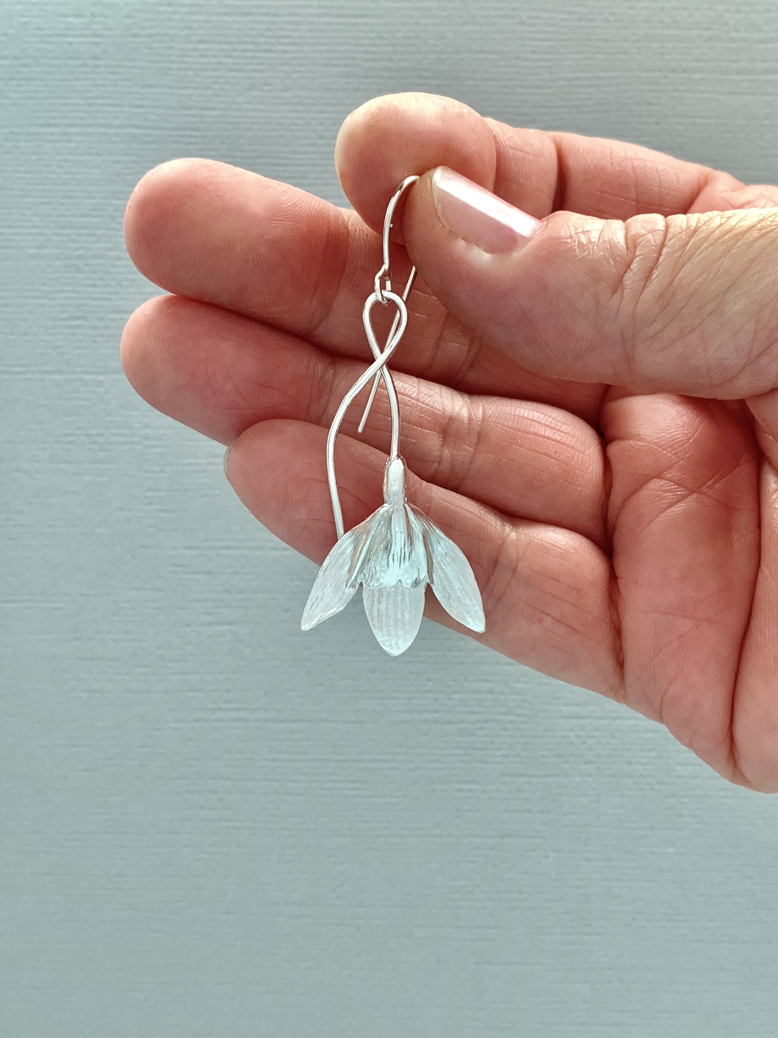 Snowdrop Silver Earrings Gifts for Her | Etsy UK