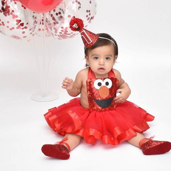 Elmo Birthday Outfit Girl - Etsy
