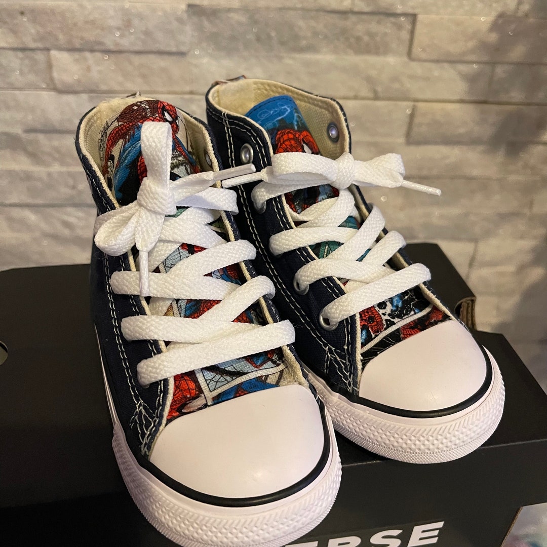 Spider Man Converse/comic Shoes - Etsy
