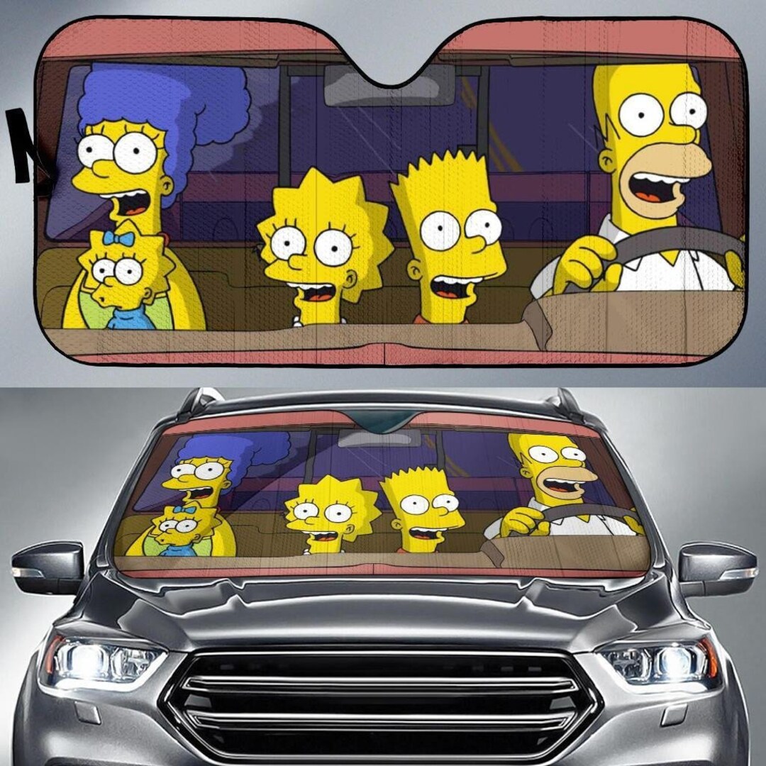 The Simpsons Driving Car Auto Sun Shades, the Simpsons Car Accessories ...