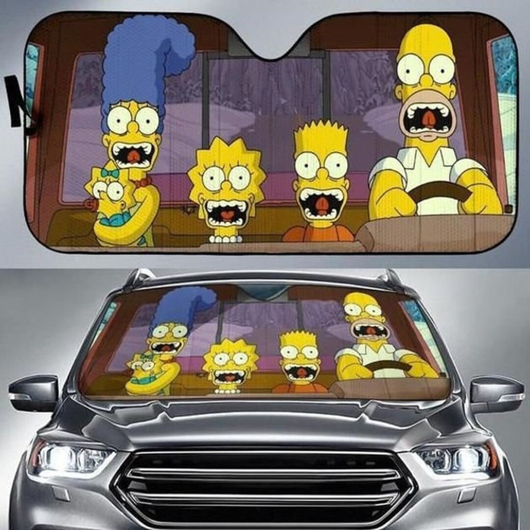 Funny the Simpsons Driving Car Auto Sun Shades,car Accessories, Car ...