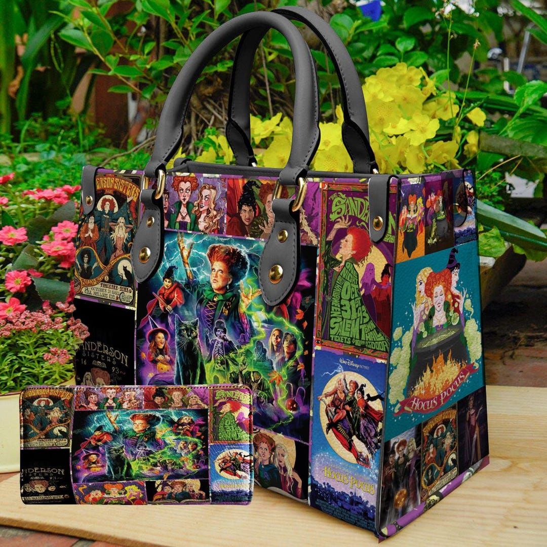 Personalized Hocus Pocus Leather Bag Handbag, Custom Halloween Leather ...