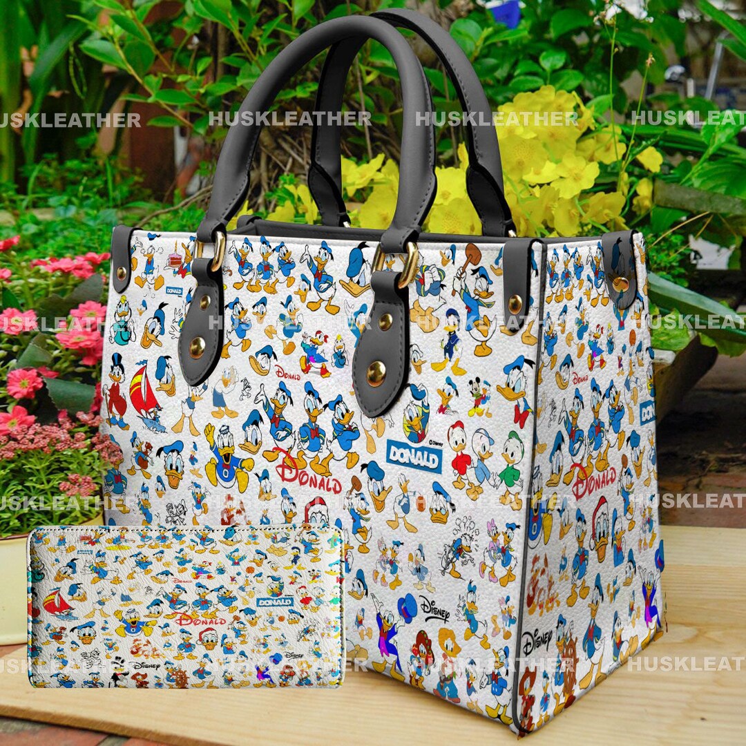 Donald Duck Disney Cartoon Leather Bag Handbag,donald Duck Woman Purse ...