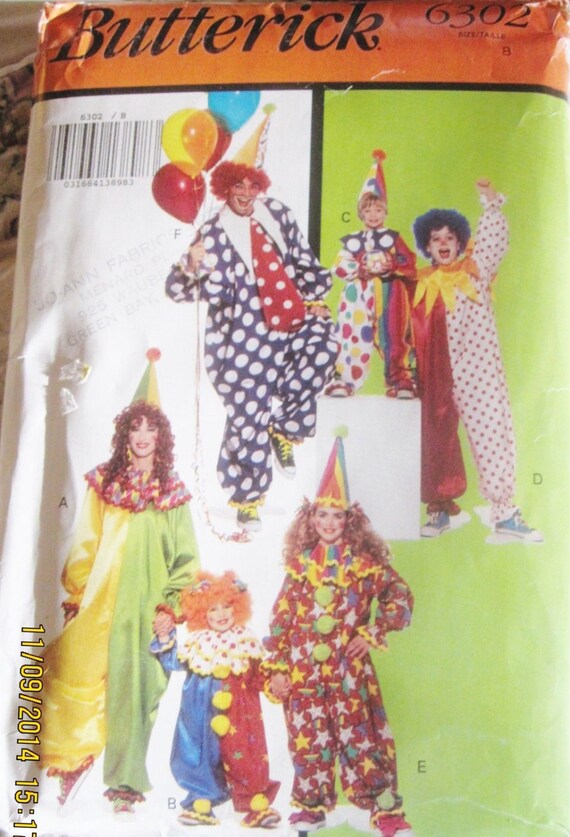 2 Clown Costume Patterns Sml Halloween Horror & Circus | Etsy