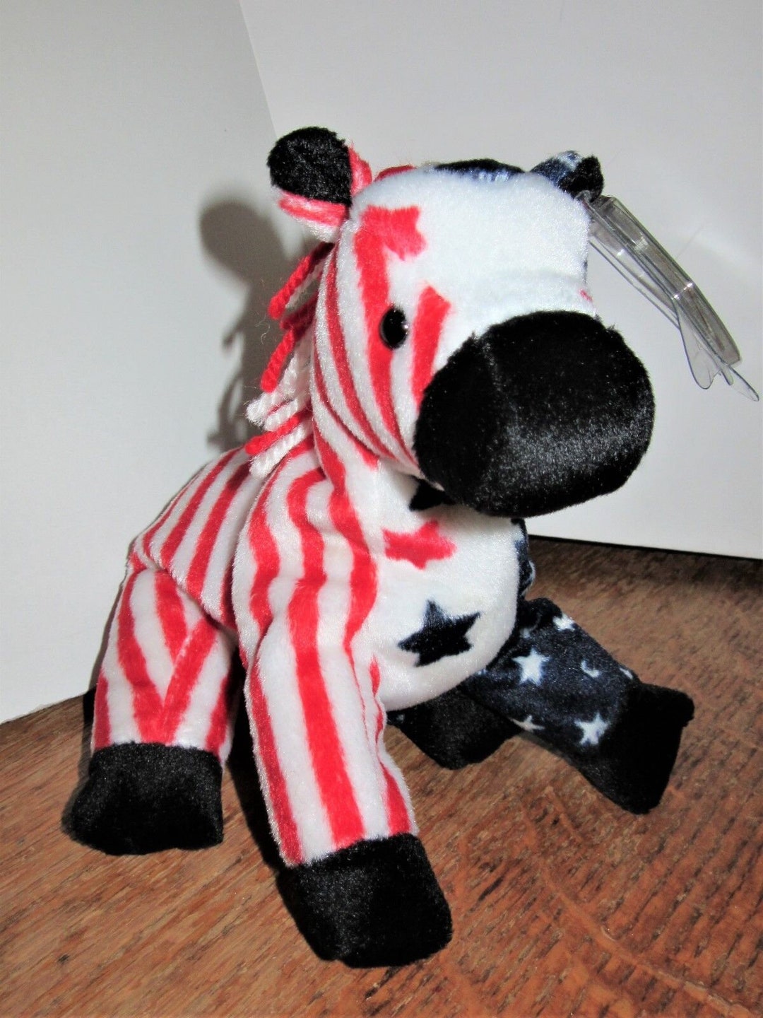 Beanie Ty Baby Toy Donkey Democratic Election Animal Democrat Red White ...