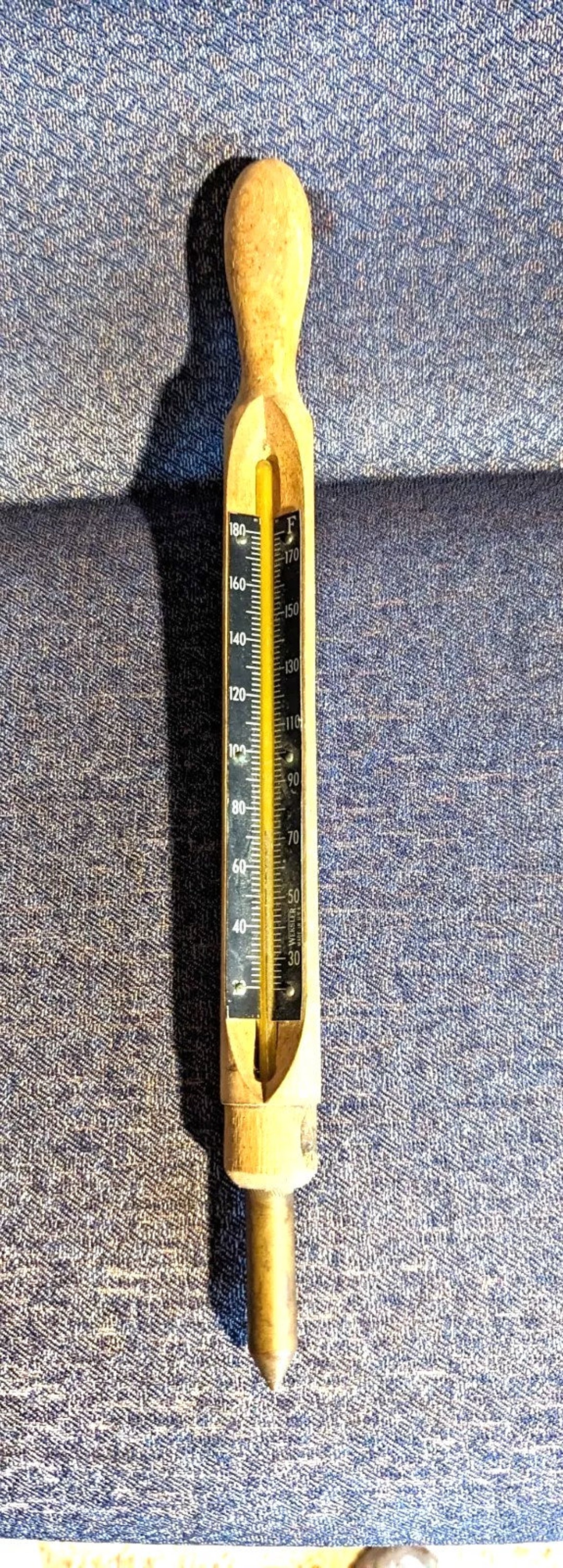 Weksler Wood / Metal 14 " Lab Thermometer Primitive Farm Wall Display ...