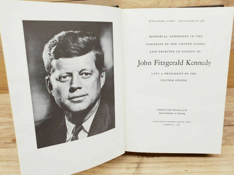 President John Fitzgerald Kennedy Memorial Book Congress Speeches JFK ...