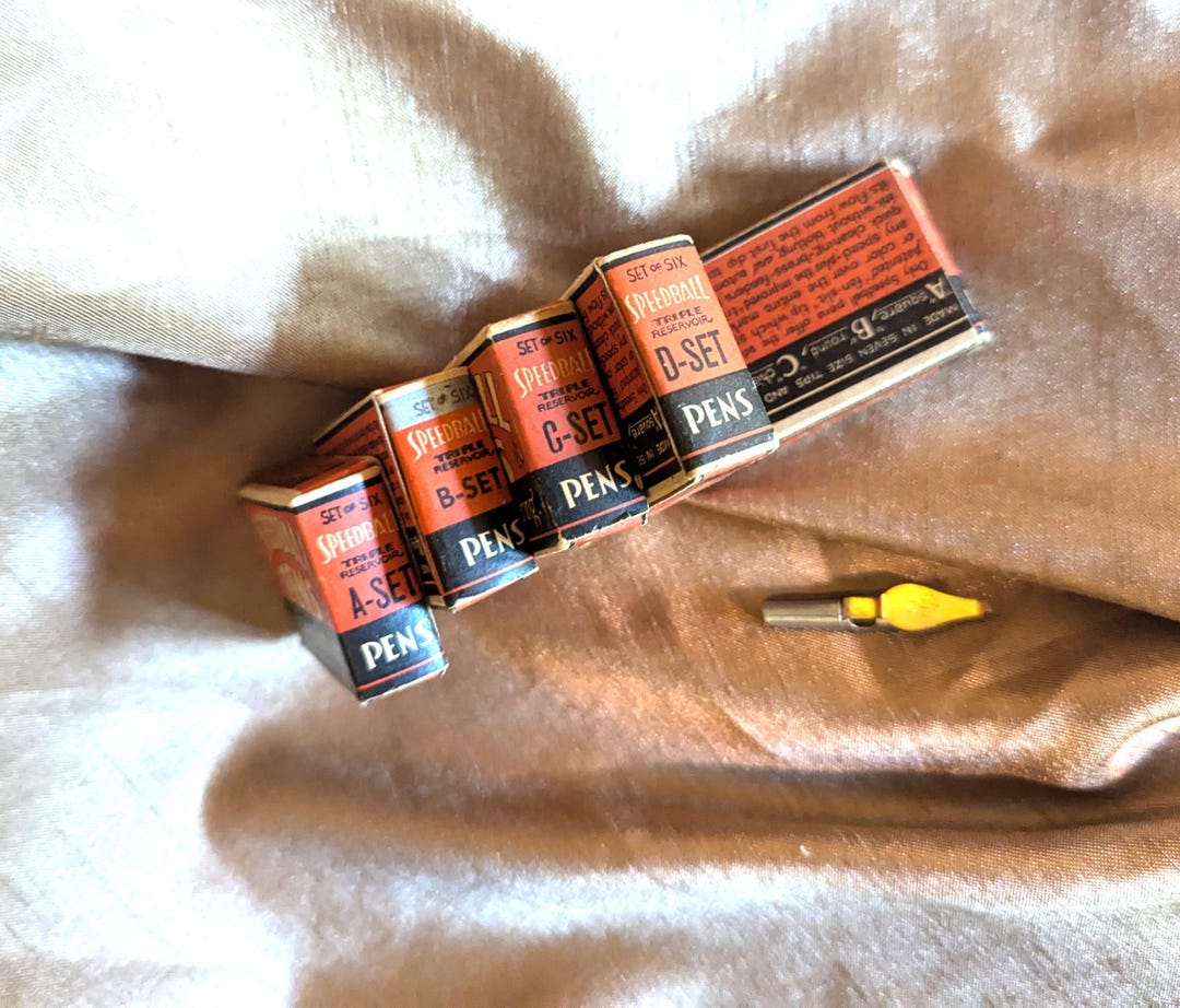 6 Speed Ball Pen Nibs for Ink Calligraphy Vintage Art Supply and Unused ...