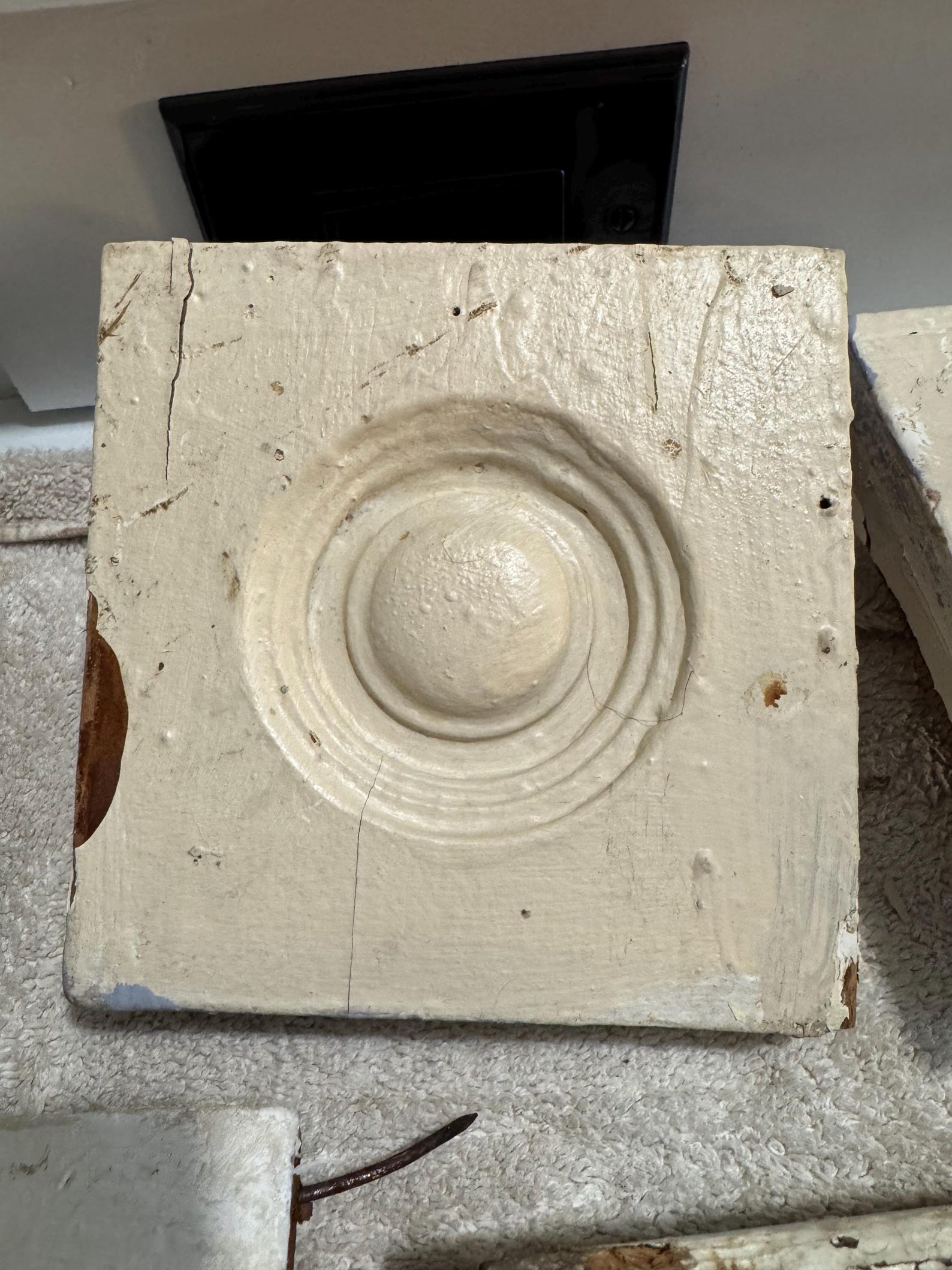 Bullseye Rosettes, Carved Plinth Blocks, Small Corner Blocks, Vintage ...