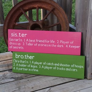 Brother Sister Signs - Set of Wooden Signs - Nursery Wall Decor - Baby ...