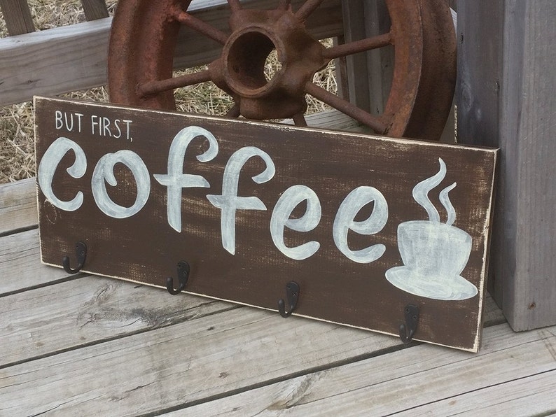 Coffee Sign Coffee Bar Decor Coffee Mug Holder | Etsy