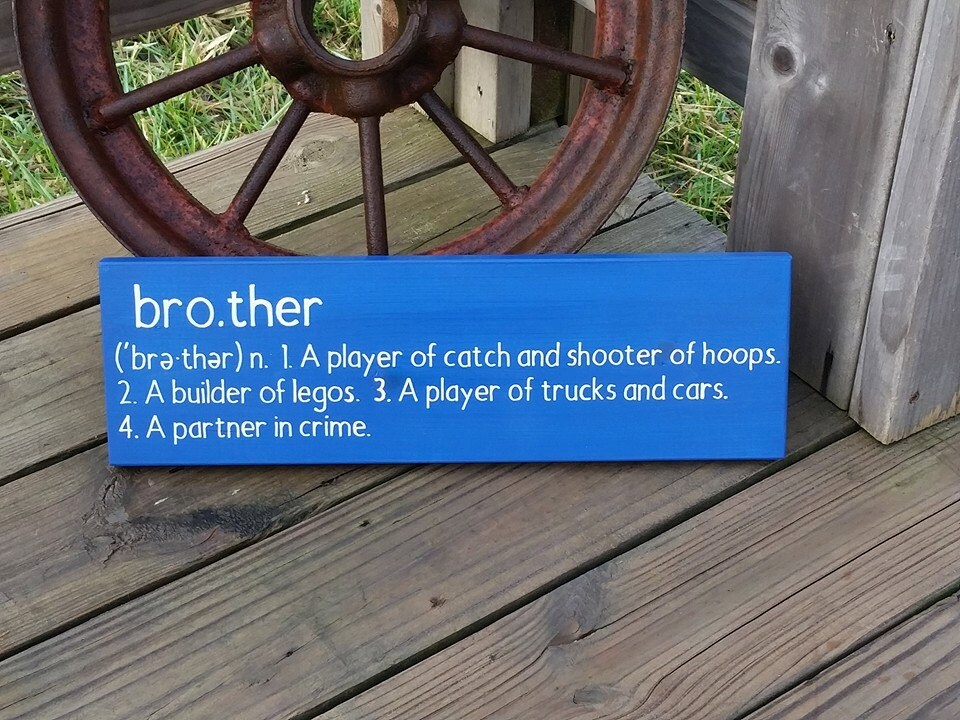Brother Sign Brother Definition Nursery Wall Decor Wall | Etsy