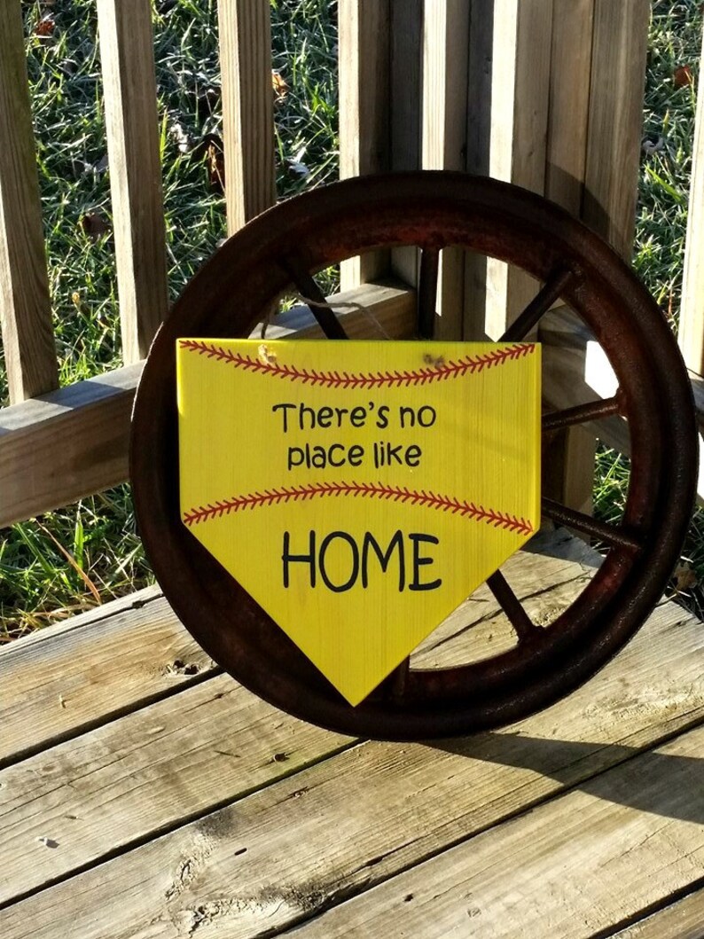 Softball Sign Theres No Place Like Home Wooden Softball - Etsy