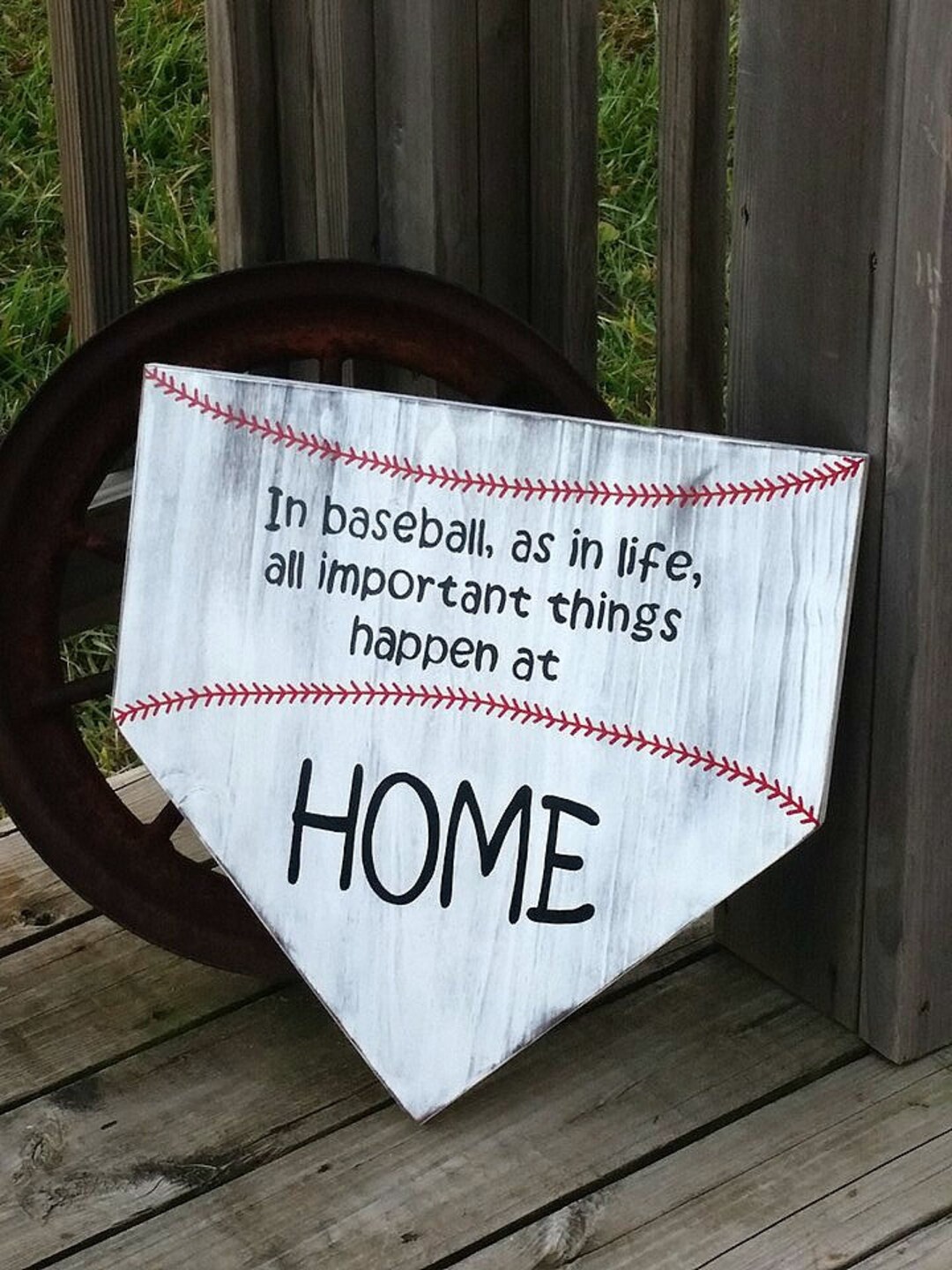 Baseball Sign - Homeplate Sign - Wooden Softball Sign - Home Plate Wall ...