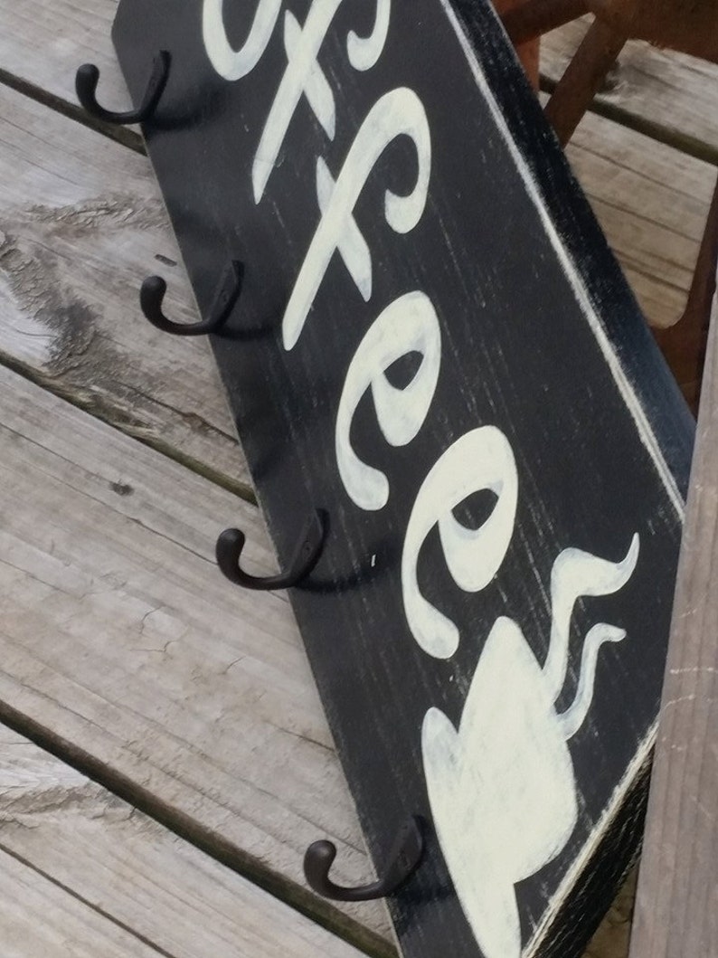 Coffee Sign Coffee Bar Decor Coffee Mug Holder | Etsy
