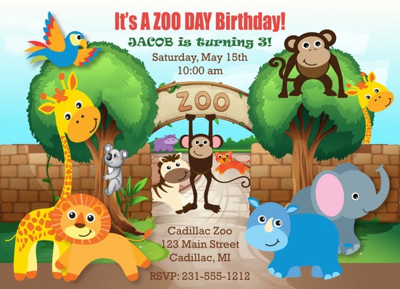 Printable Safari Zoo Birthday Invitation Zoo Invitation | Etsy Printable Safari Zoo Birthday Invitation Zoo Invitation | Etsy