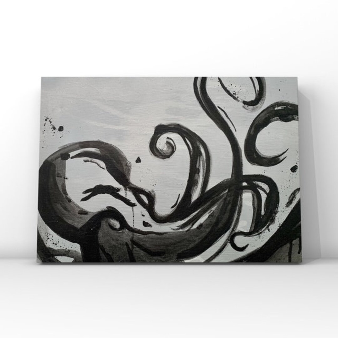 16x20 Abstract Octopus Spray Paint and Acrylic Artwork - Etsy