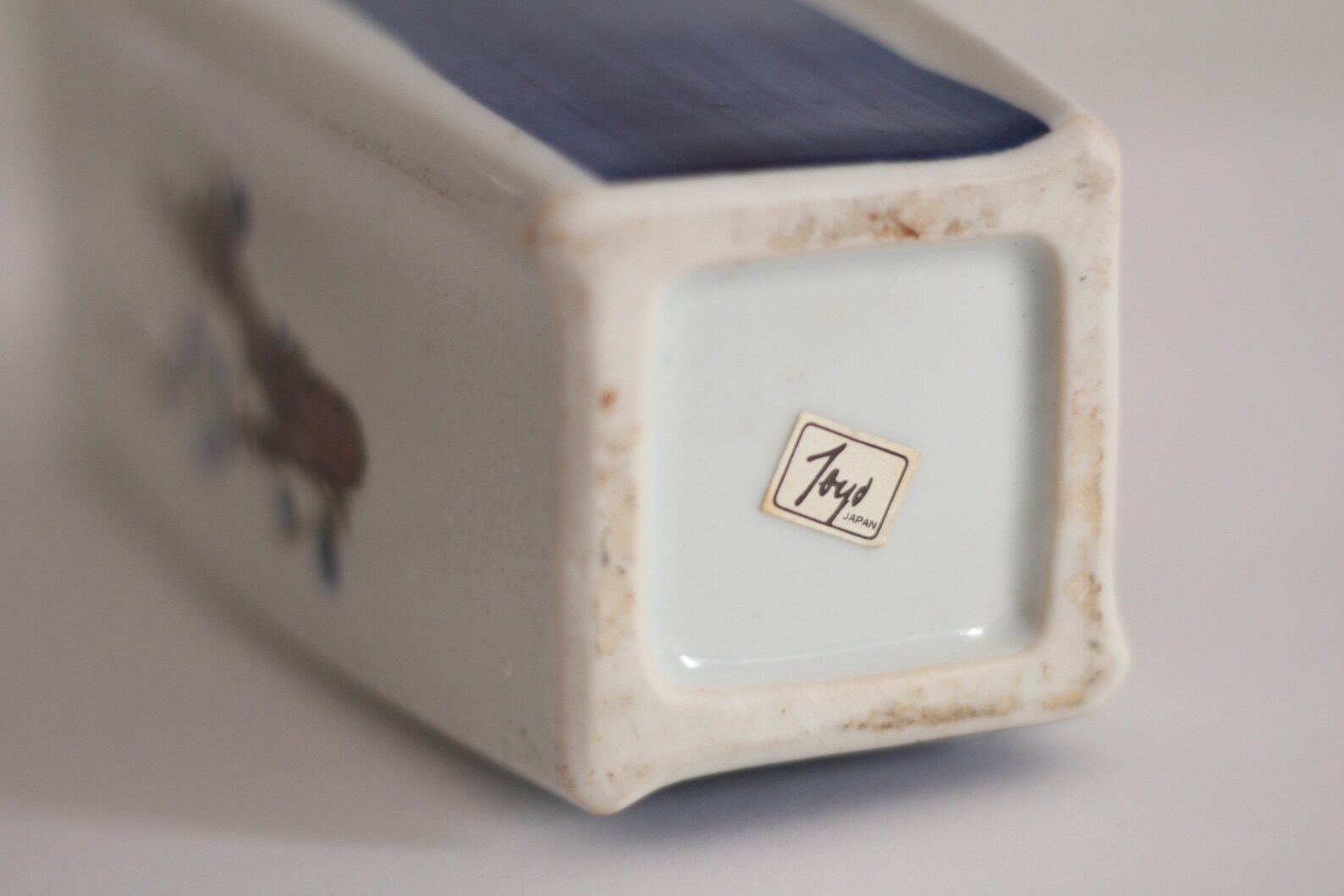 Vintage Toyo Japan Painted Vase / White and Blue Floral Vase / | Etsy