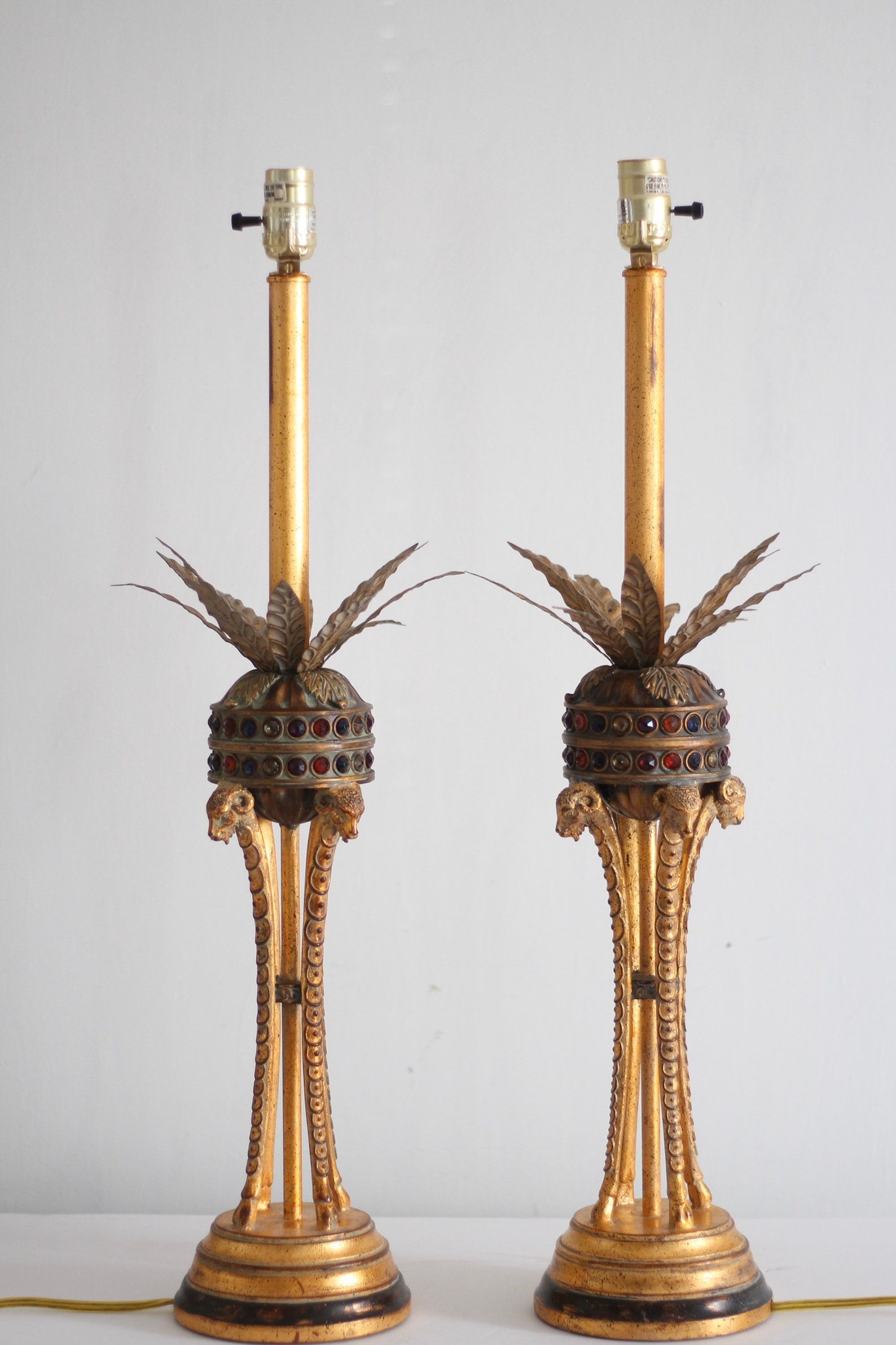 A Pair Of Vintage Goat Table lamps / Hollywood Regency Table | Etsy