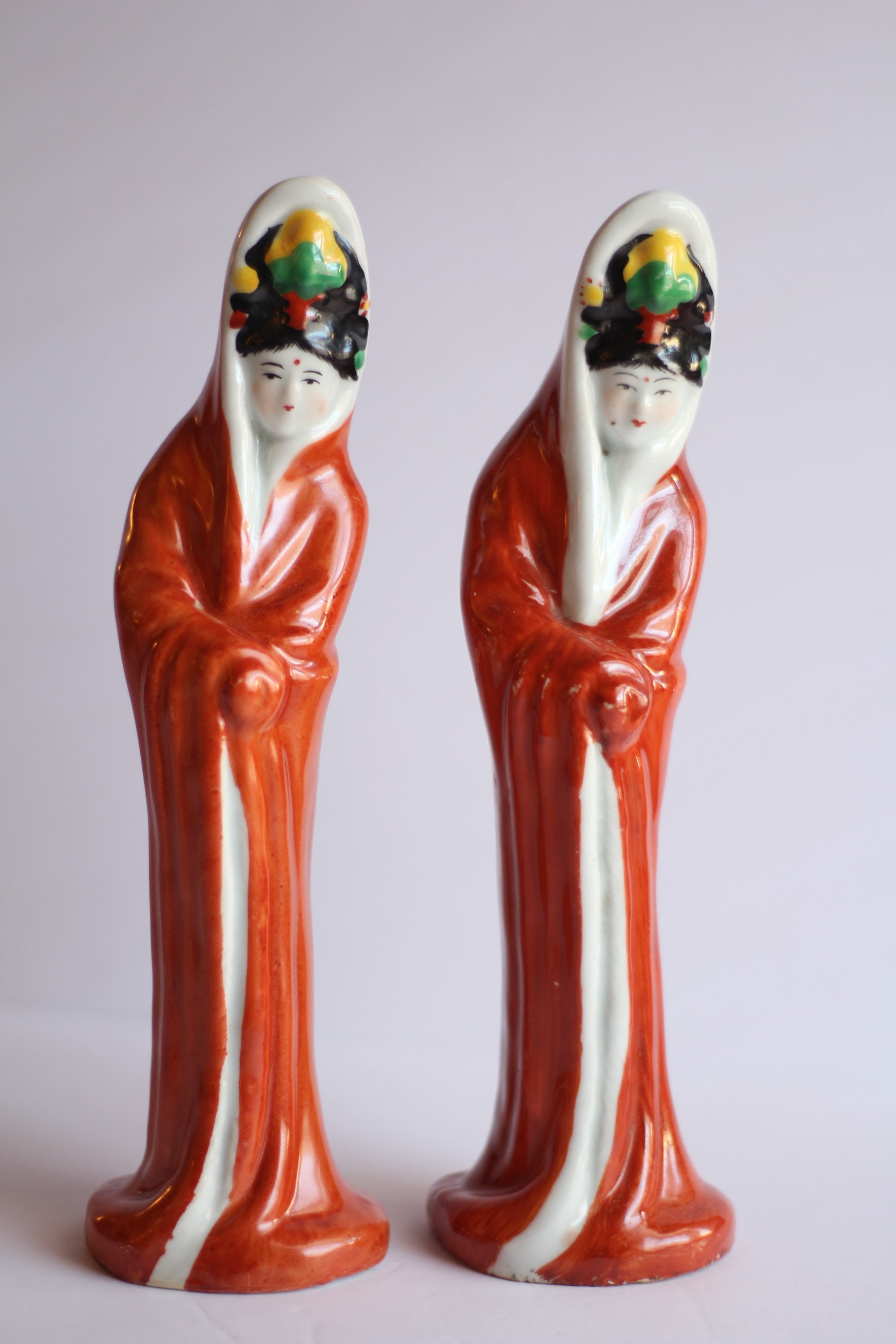 A Pair of Chinese Women Statues / Chinese Porcelain Statue / | Etsy